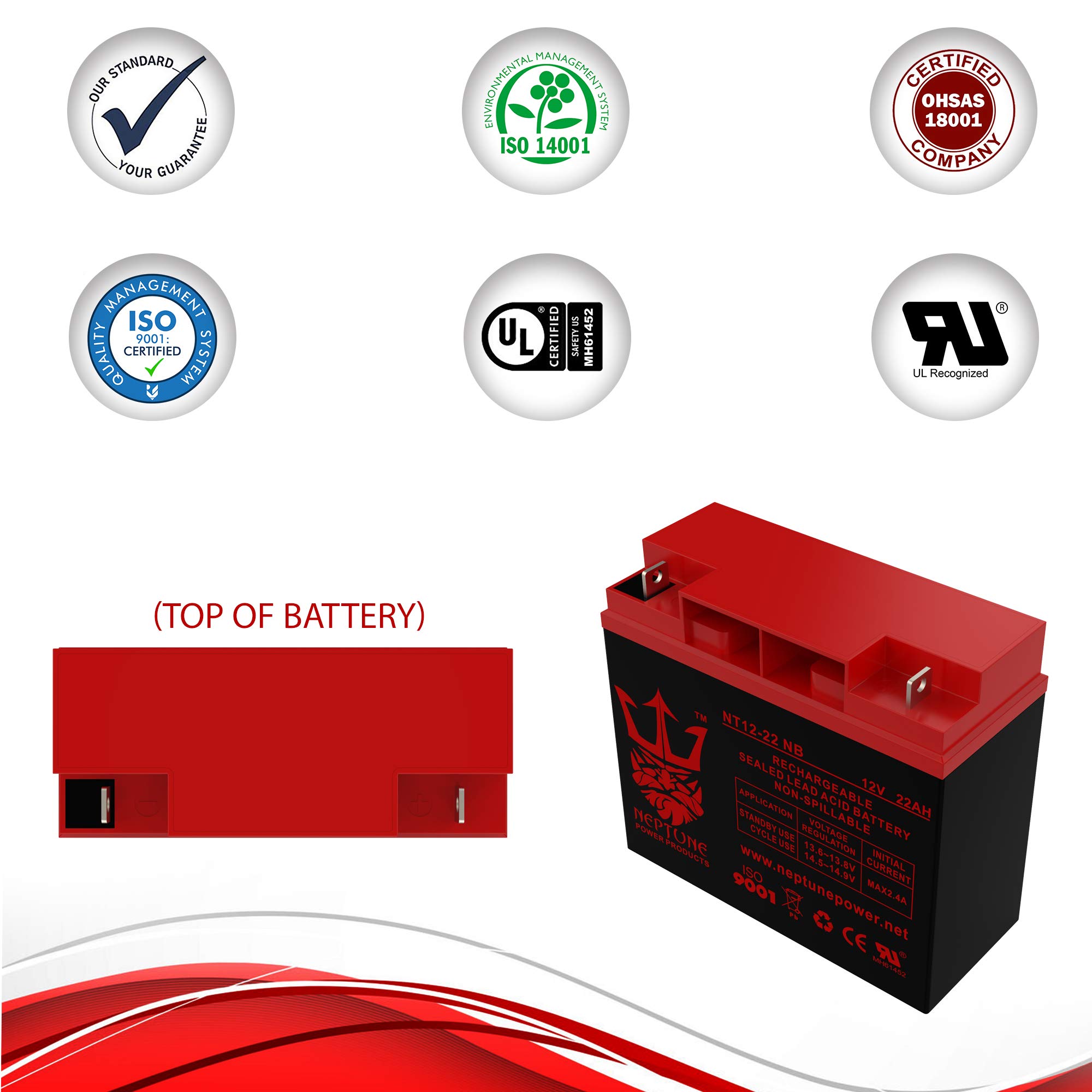 Neptune Brand 12V 22Ah SLA Replacement Jumper Starter Battery for Solar Booster PAC ES2500 (SP12-22)