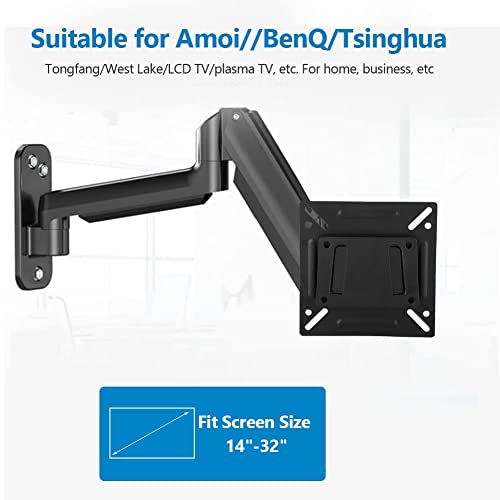 Wall Hung TV Bracket, 24in TV Wall Mount Bracket for Most 12-24 inch LCD, LED and Plasma TV, Mount with Large Loading Weight and SPCC High Strength Steel Plate(Aluminium Alloy)