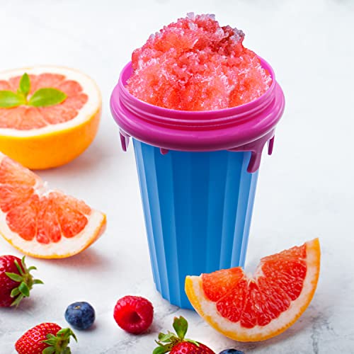 [Upgrade 500ML] Slushy Cup Slushy Maker Cup TIK TOK Frozen Magic Squeeze Cup - Quick Cool Slushy Milk Shake Ice Cream Smoothies Cup (500ml Blue)