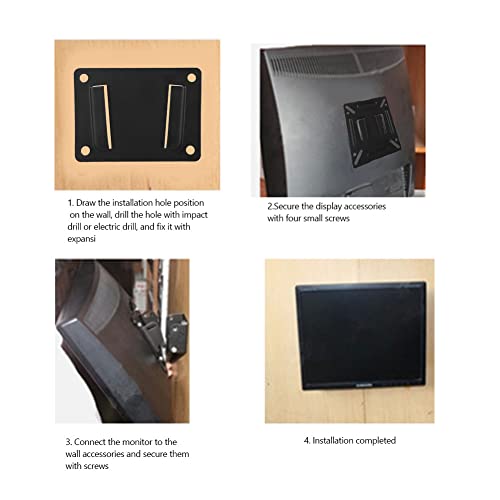 Wall Hung TV Bracket, 24in TV Wall Mount Bracket for Most 12-24 inch LCD, LED and Plasma TV, Mount with Large Loading Weight and SPCC High Strength Steel Plate(Aluminium Alloy)