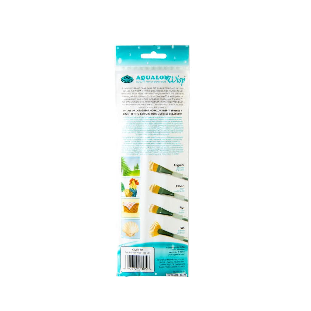 Aqualon Royal & Langnickel Wisp Flat Artist Brush Set, 5-Piece