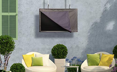 Lish Outdoor TV Cover with Front Flap Weatherproof Material (30" - 32", Grey)
