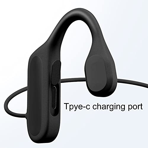 OCUhome Bone Conduction Headphones, Open Ear Headphones, Bluetooth 5.0 Earphone Ear Hook Bone Conduction Waterproof Wireless Sports Headphone for Mobile Phone Black