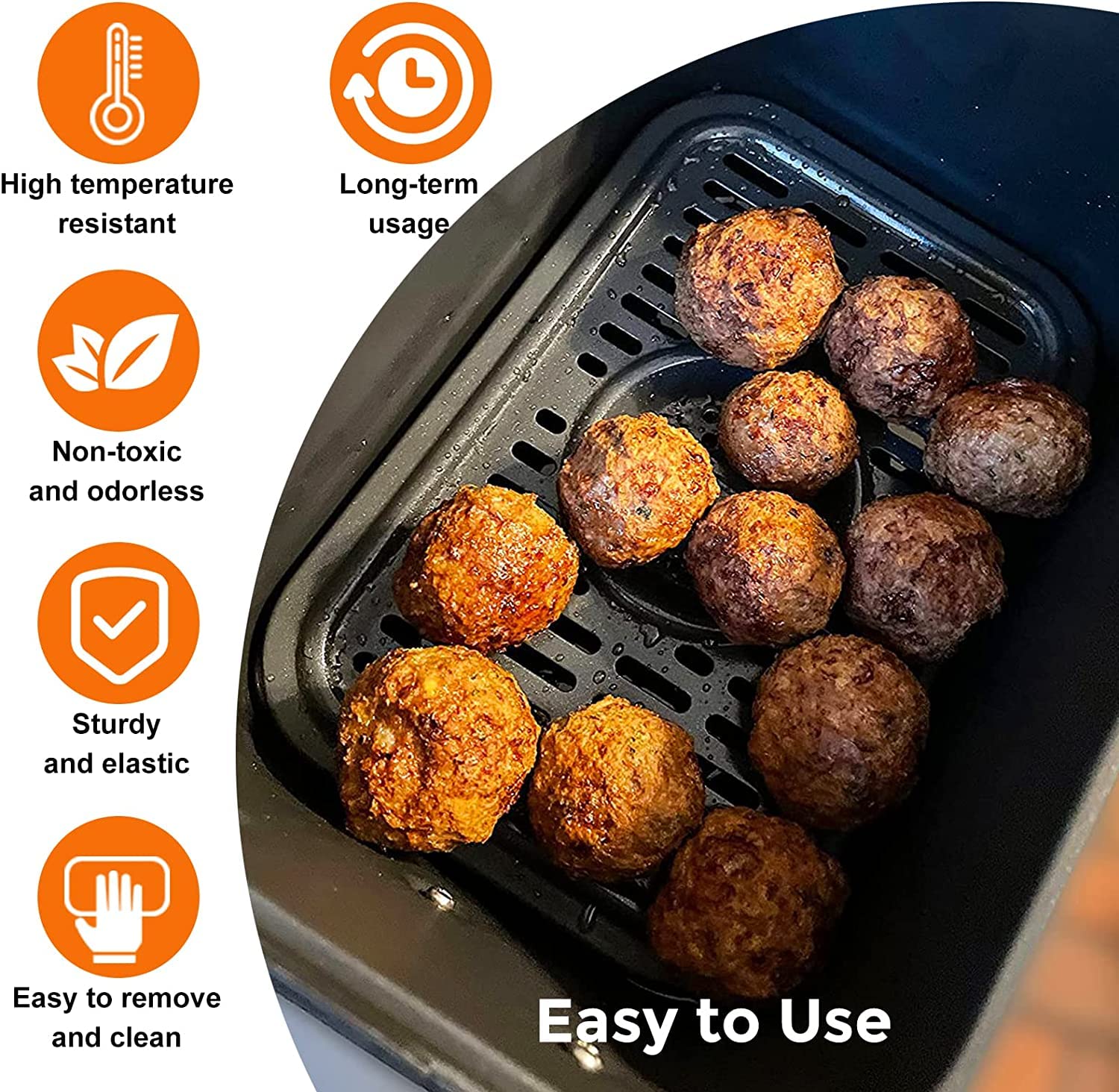 Air Fryer Grill Pan for Ninja Foodi DZ090/DZ201/DZ100(US)AF300(UK)6-in-1 7.6L Dual Zone Air Fryer, 2-Pack Replacement Crisper & Grill Plates with Rubber Bumpers, Dishwasher Safe