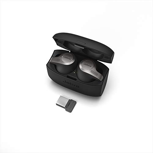 Jabra Evolve 65t True Wireless Bluetooth Earbuds, UC Optimized β Superior Call Quality and Connectivity β Passive Noise Cancelling Earbuds with up to 15 hours of Battery Life with Charging Case