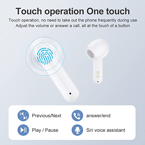 Hoseili 【2022new editionBluetooth Headphones.Bluetooth 5.2 Wireless Earphones in-Ear,LED Power Display IPX7 Waterproof Band Microphone Touch Control Portable Charging Case for iOS Android PC. YJ2