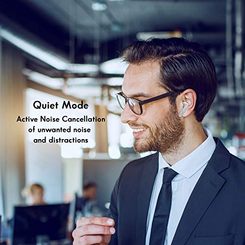 OontZ True Wireless BudZ ULTRA β Active Noise Cancelling True Wireless Earbuds, 5.0 Bluetooth Earbuds, Superior Sound, Customizable Fit, Compact Charging Case, Headset with microphone (White)