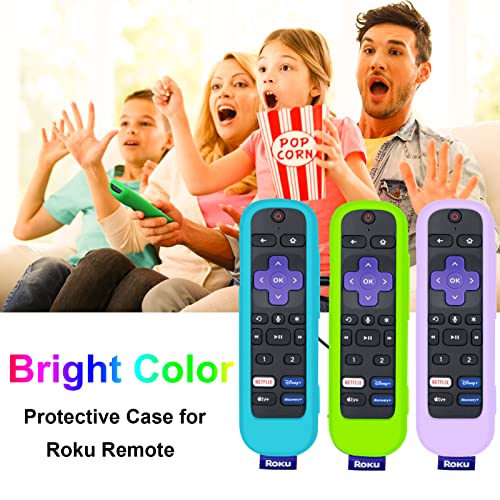 2 Pack Case for Roku Voice Remote Pro, Cover for Roku Headphone Remote Rechargeable Controller Silicone Sleeve Skin with Lanyard Glow in The Dark