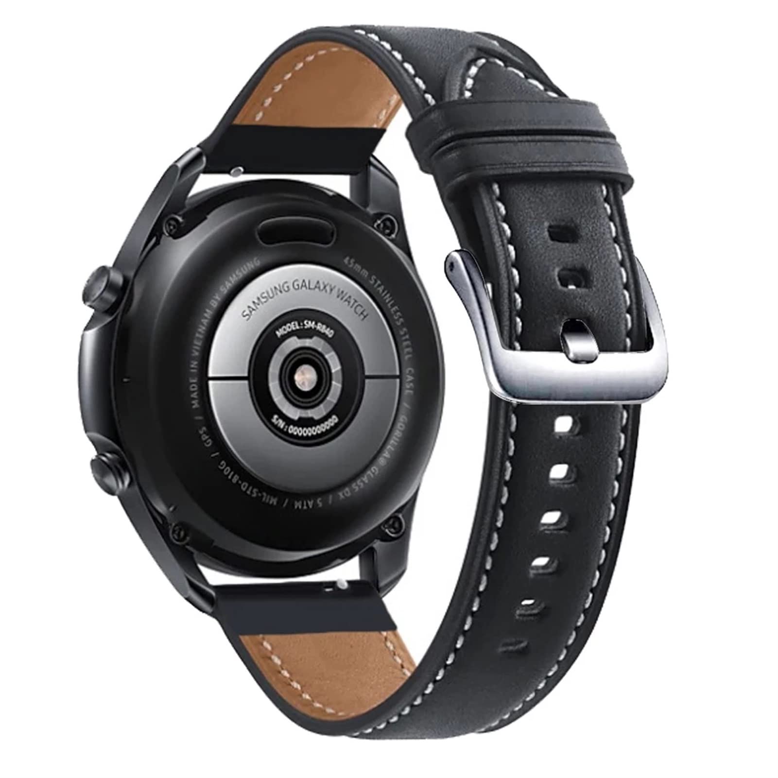 ANKANG 22 20mm Leather Strap for Samsung Galaxy Watch 3 41 45mm 42mm Bracelet for Huawei Watch 3 GT2 46mm Pro Replacement Bands Correa (Color : Preto, Size : 20mm Universal)