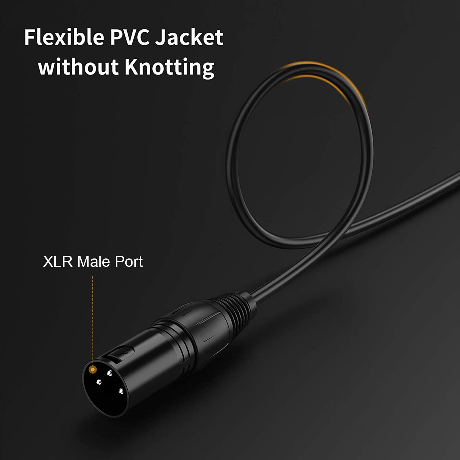CableCreation 3.5mm to XLR 2 Pack, 6 Feet 3.5mm (1/8 Inch) TRS Stereo Male to XLR Male Cable Compatible with iPhone, iPod, Tablet, Laptop and More, Black