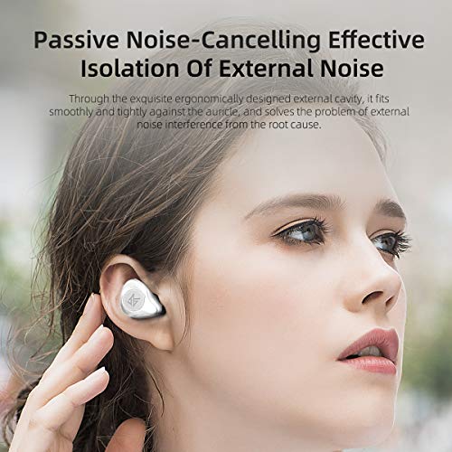 KZ S2 Hybrid Dual Driver in Ear Earphones, TWS True Wireless Bluetooth 5.0 Earbuds with Microphone, 1DD+1BA HiFi Headsets for Sports/Workout/Game/Music (White)