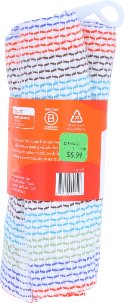FULL CIRCLE HOME DISH CLOTH,TIDY,100%COTTN, 3 CT