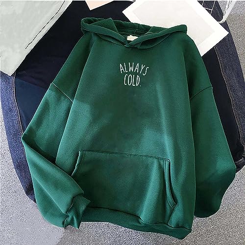 KSODFNXH Hoodies for Women Trendy Casual Words Printed Long Sleeves Tops with Pockets Comfy Drawstring Pure Color Sweatshirts