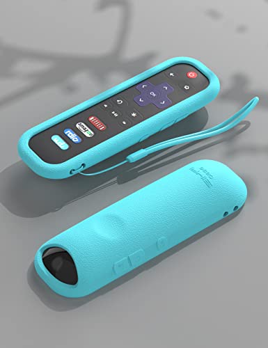 Remote Case for Roku Smart TV RC280 RC282 URC280J XRC280J Remote Control Universal Replacement Lightweight Silicone Case Cover Sleeve Skin with Lanyard for Roku TV Remote(Glow in Dark-Blue)
