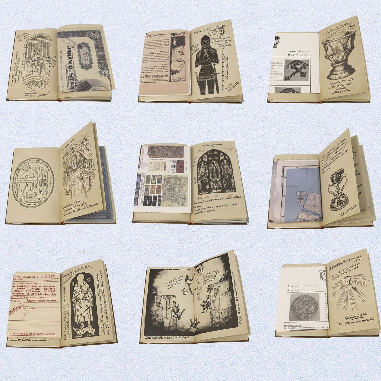 Litdevil Grail Diary Indiana Journal, Indiana Grail Diary, Indiana Grail Diary Props Toys, Vintage Leather Journal Classic Movie Prop Gifts