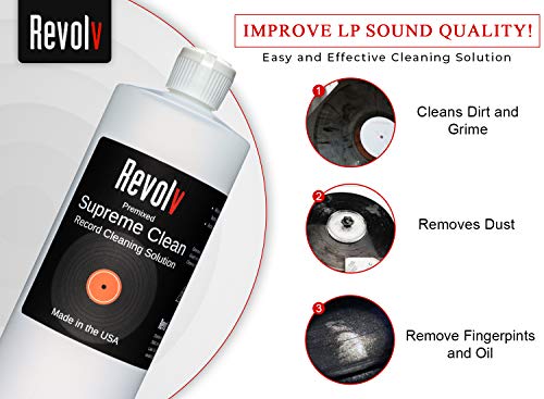 Revolv Supreme Clean Record Cleaning Fluid Solution Vinyl LP Cleaner for Record Cleaner (16 oz.)