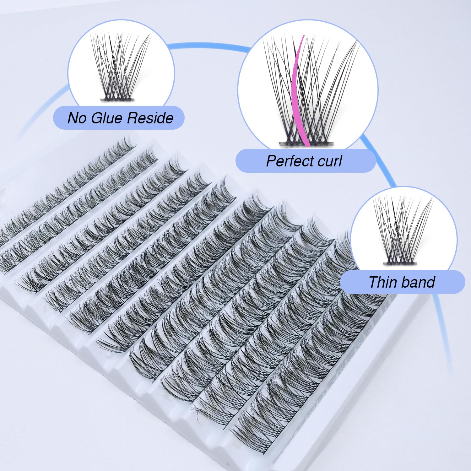 DIY Lash Clusters 140 PCS D Curl Individual Lash Extension Wisps Mixed Length 8-16mm Mink Lashes Volume Natural Look Eyelashes Cluster(D004))