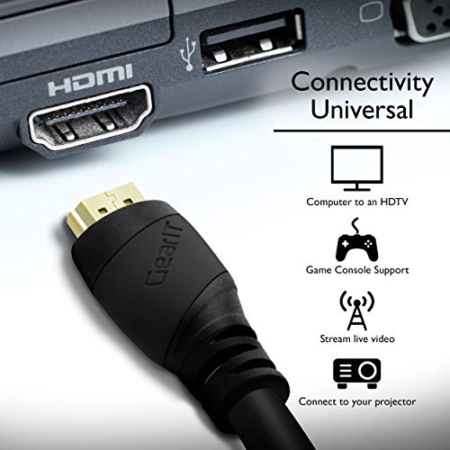 50 Ft HDMI Cable, GearIT Pro Series HDMI Cable 50 Feet High Speed Ethernet 4K Resolution 3D Video and ARC Audio Return Channel HDMI Cable, Black