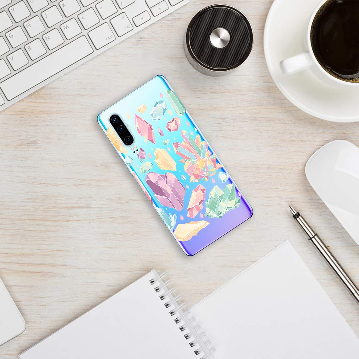 Oihxse Case for Huawei Y7 2019/Y7 Prime 2019, Transparent Silicone TPU Bumper Case Ultra Thin Crystal Clear Anti-Shock Protective Cover (A8)