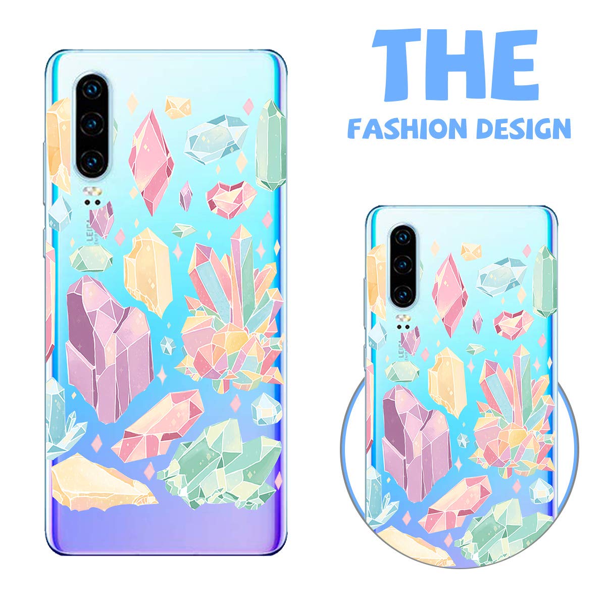 Oihxse Case for Huawei Y7 2019/Y7 Prime 2019, Transparent Silicone TPU Bumper Case Ultra Thin Crystal Clear Anti-Shock Protective Cover (A8)