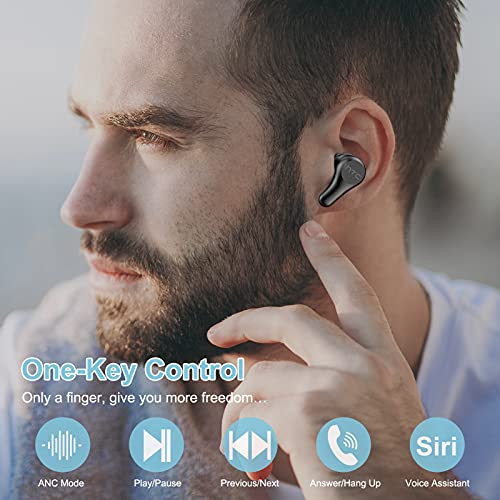 HTC True Wireless Earbuds Plus - ANC, Active Noise Cancellation IPX5 Water Resistant Bluetooth 5.0 with ENC, Stereo in-Ear Touch Control Earbuds