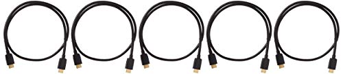 Monoprice Ultra 8K High Speed HDMI Cable - 3 Feet - Black (5-Pack) 48Gbps, 8K, Dynamic HDR, eARC, UHDTV, AMD FreeSync - DynamicView (139482)