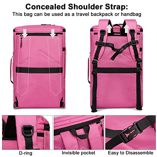 Asenlin Travel Backpack for Women Men,40L Extra Large Hiking Backpack,18 Inch Carry on Backpack Water Resistant for Casual Daypack Gym Backpack-Pink