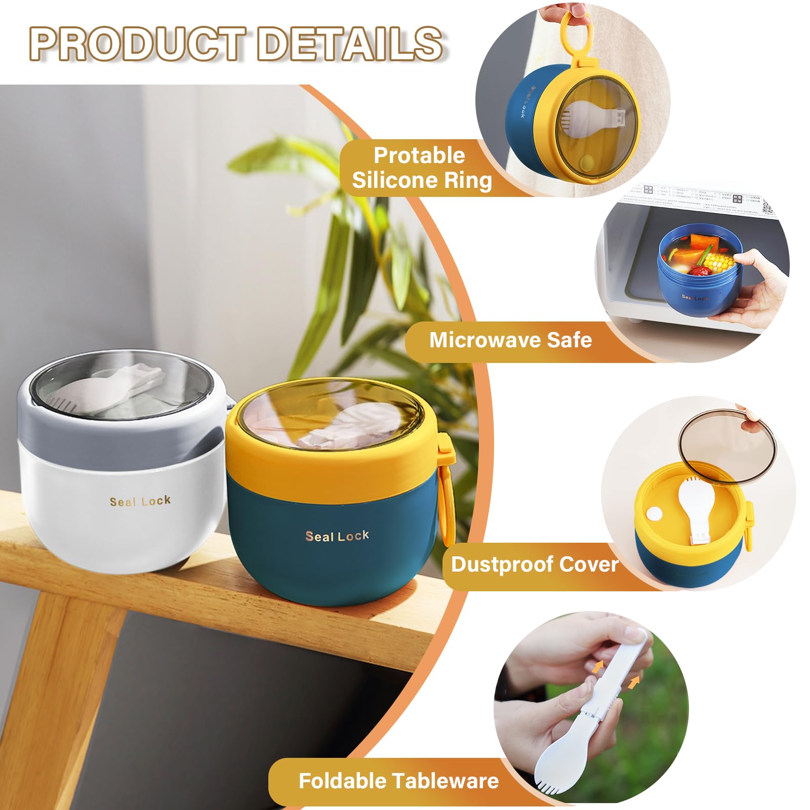 Overnight Oats Containers with Lids, 20oz Portable Overnight Oats Jars with Spoons, Leak-proof Plastic Yogurt Jars, Oatmeal Container for Yogurt Breakfast On The Go Cups, Dessert Snack Containers
