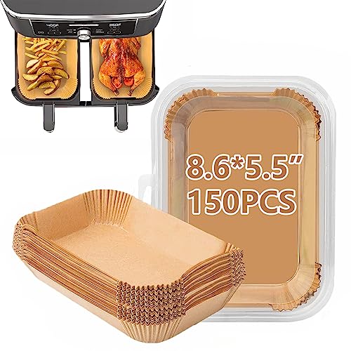 KBGRAX 150PCS Air Fryer Disposable Paper Liners for Ninja DZ201 DZ401 DZ550,Food Grade Air fryer Parchment Paper Liners for Ninja Foodi Dual Air Fryer