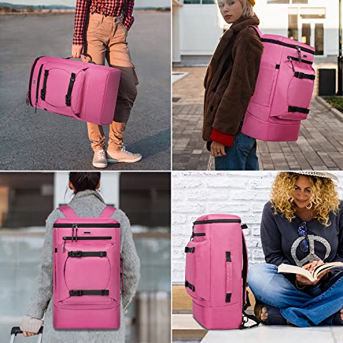 Asenlin Travel Backpack for Women Men,40L Extra Large Hiking Backpack,18 Inch Carry on Backpack Water Resistant for Casual Daypack Gym Backpack-Pink
