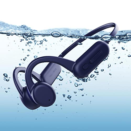 ESSONIO Bone Conduction Headphones Swimming Headphones Open Ear Bluetooth IPX8 Waterproof Underwater Headphones for Swimming Built-in 8G Memory