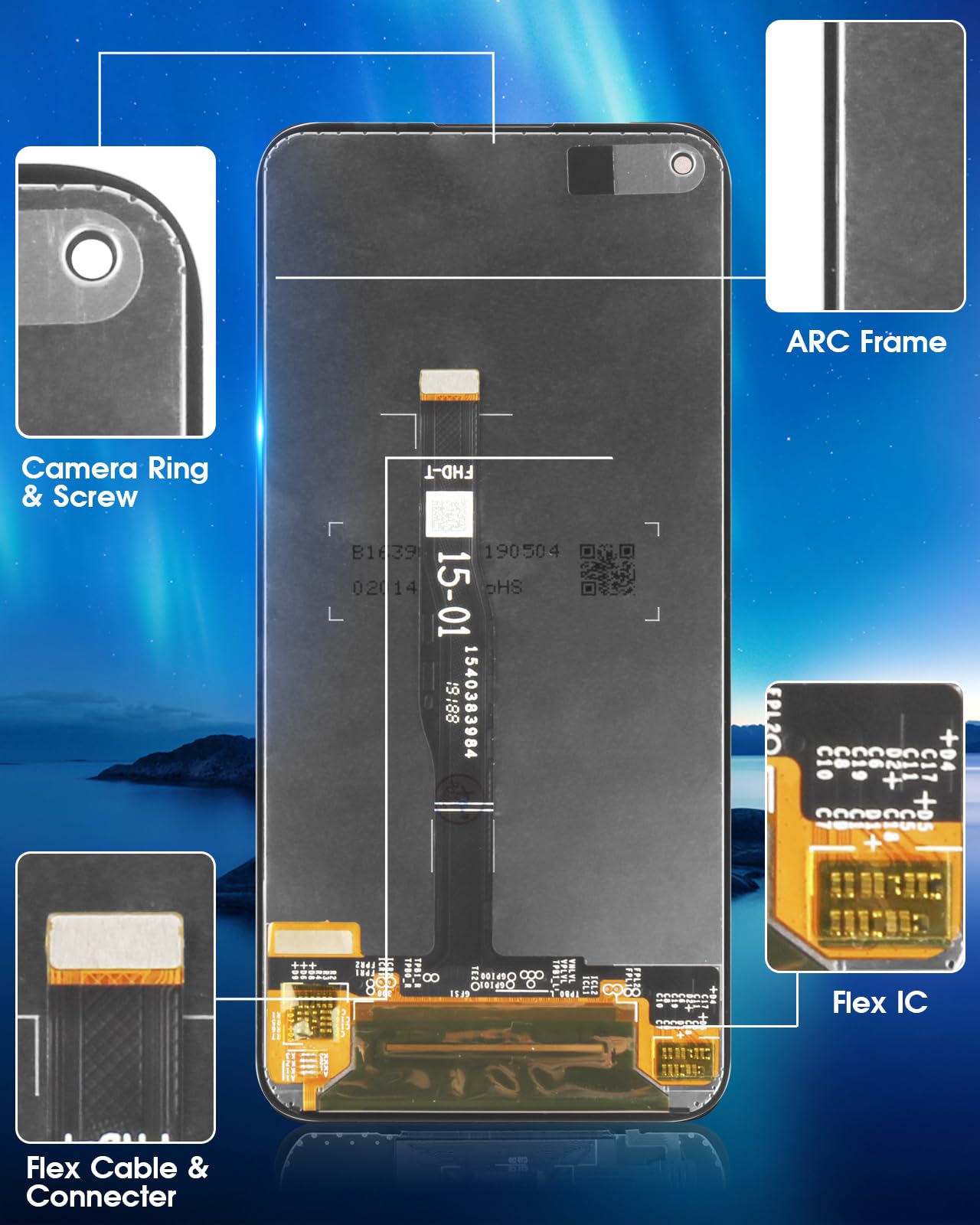 for Huawei Nova 5T LCD Display for Huawei Honor 20 Pro/Honor 20 / Honor 20s 2019 YAL-L21 LCD Screen Replacement Touch Screen Digitizer Full Assembly with Repair Kits