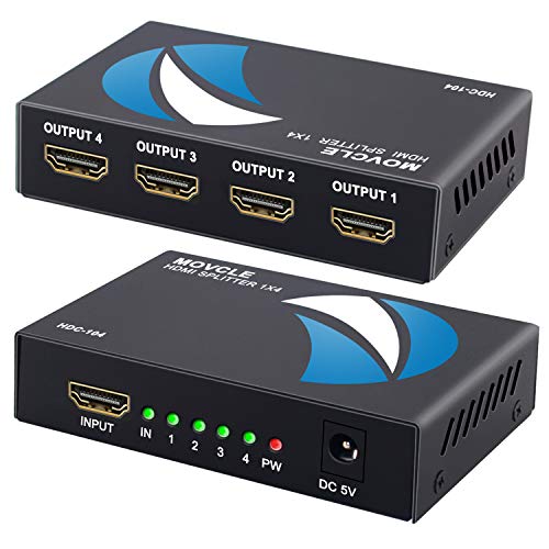 HDMI Splitter 1 in 4 Out 1x4 Ports v1.4 Powered 4K/2K Full Ultra HD 1080p US Adapter 3D Support