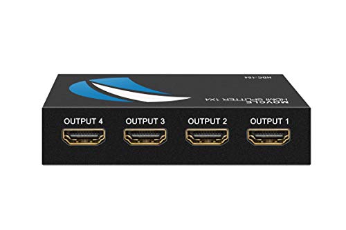 HDMI Splitter 1 in 4 Out 1x4 Ports v1.4 Powered 4K/2K Full Ultra HD 1080p US Adapter 3D Support