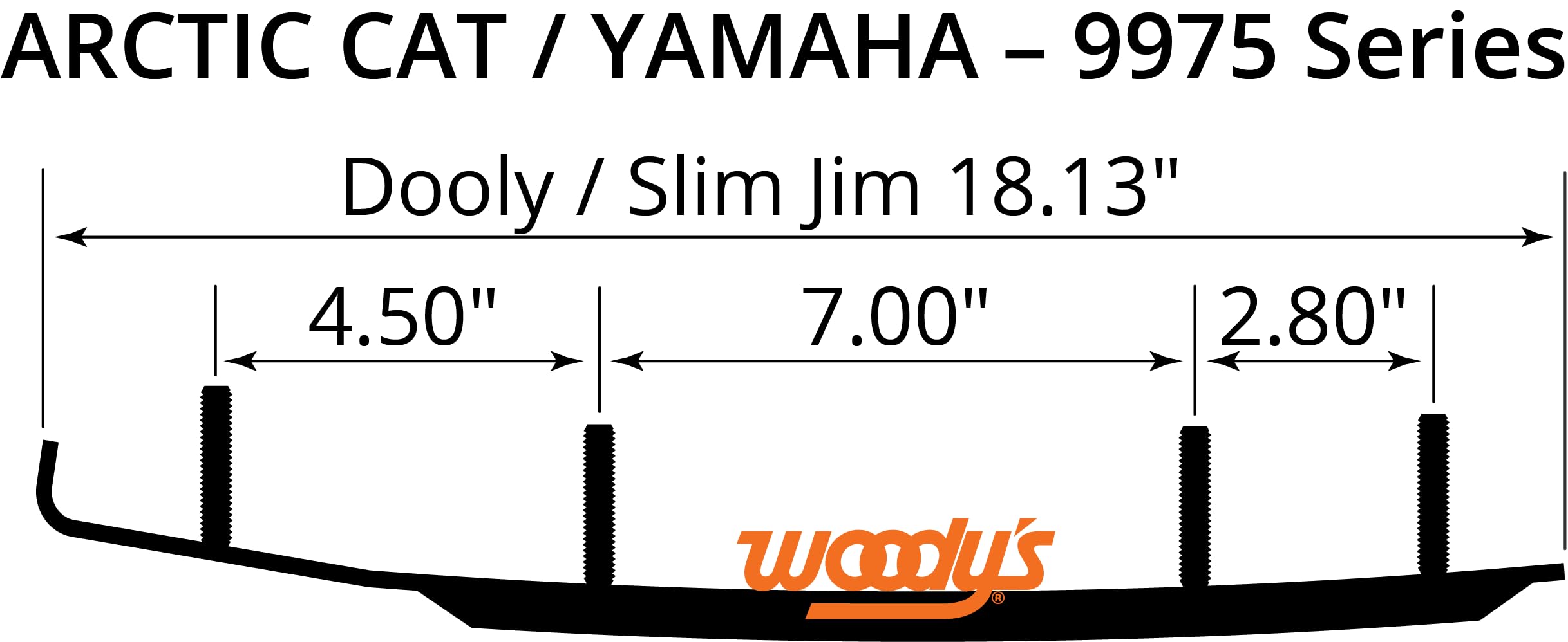 Woody's 9975 Series 4" Slim Jim Snowmobile Ski Carbide Runner
