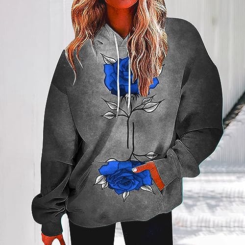 JDHUFEI Ugly Halloween Sweatshirts for Women Fashion Loose Fit Hoodies Drawstring Print Long Sleeve Pullover with Pockets