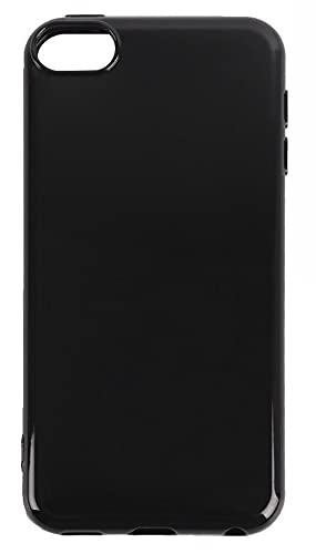 BLLQ Compatible with iPod Touch 7 Case ,iPod Touch 6 Case, iPod Touch 5 Case,Black Glossy TPU Soft Slim Light Thin Cover Skin Case Compatible with iPod Touch 5th / 6th / 7th Gen, Black