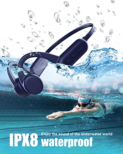 ESSONIO Bone Conduction Headphones Swimming Headphones Open Ear Bluetooth IPX8 Waterproof Underwater Headphones for Swimming Built-in 8G Memory