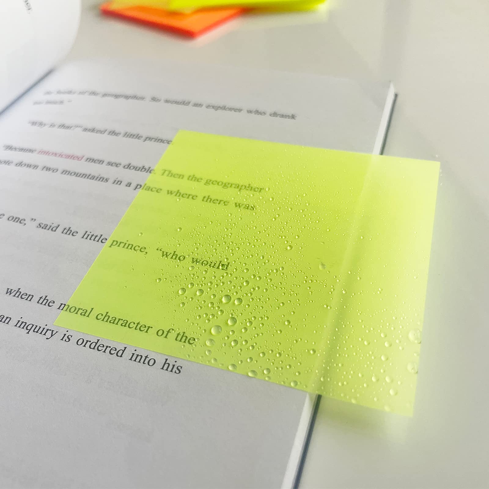 iKyce 400 Sheets Transparent Sticky Notes, 3 x 3 inch Clear Self-Sticky Annotation, Waterproof Translucent Color Memo Pad, See Through Office & School Supplies, 50 Sheets Per Pad , 8 Pads in Total