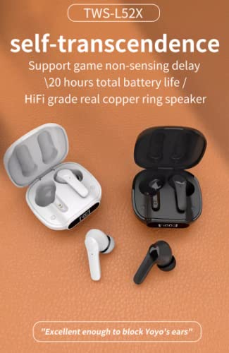 Wireless Earbuds, Bluetooth Ear Buds HiFi Stereo Sound Deep Bass Headphones with LED Charging Case for Asus Zenfone 8 Touch Control, Noise Cancelling Mic, IPX7 Waterproof Earphones