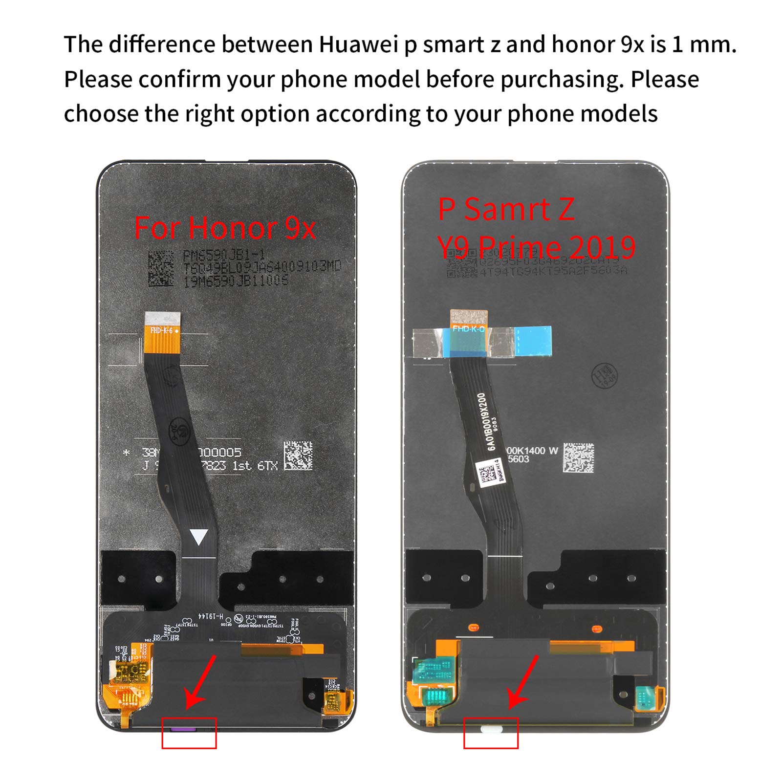 for Huawei Honor 9X Screen Replacement for Huawei Y9 Prime 2019 6.59" for Huawei Enjoy 10 Plus LCD Display Touch Screen for Huawei P Smart Z Digitizer Assembly Black