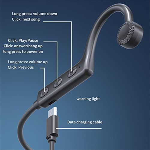 TWIFER Bone Conduction Headset Wireless Bluetooth 5.1 Earphone Waterproof Sports Noise Cancelling Headphone with Microphone for Cycling Yoga Running