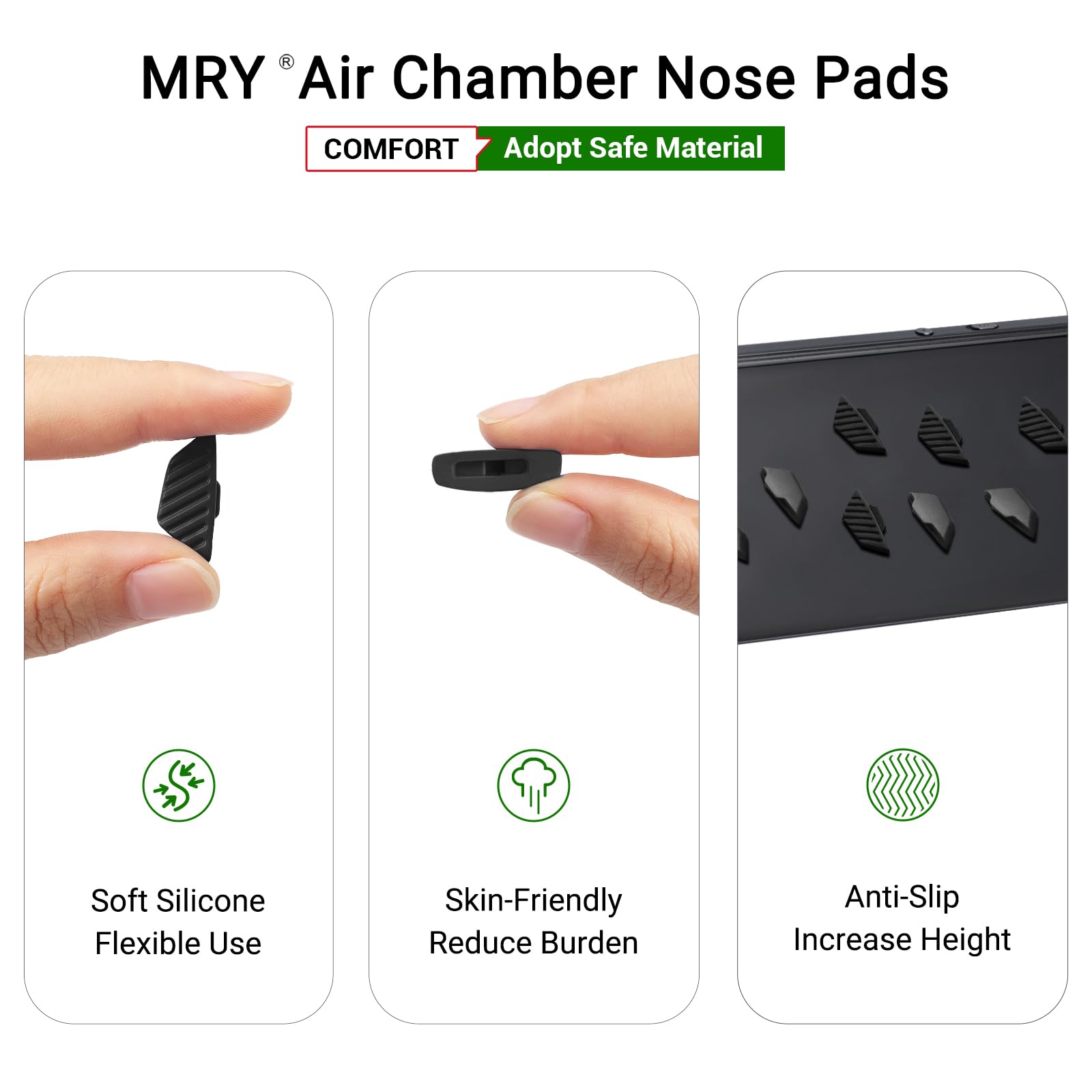 Mryok Nose Piece Nose Pads Replacement for Oakley Mercenary OO9424 Sunglass - Black