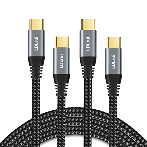 USB C to USB C Cable [3FT 2-Pack], USB 3.1 Type C 10Gbps Data Transfer Adapter 4K Video/Monitor 100W PD Fast Charging Cord Compatible with Samsung Galaxy S21, MacBook, iPad, Google Pixel, Dell XPS