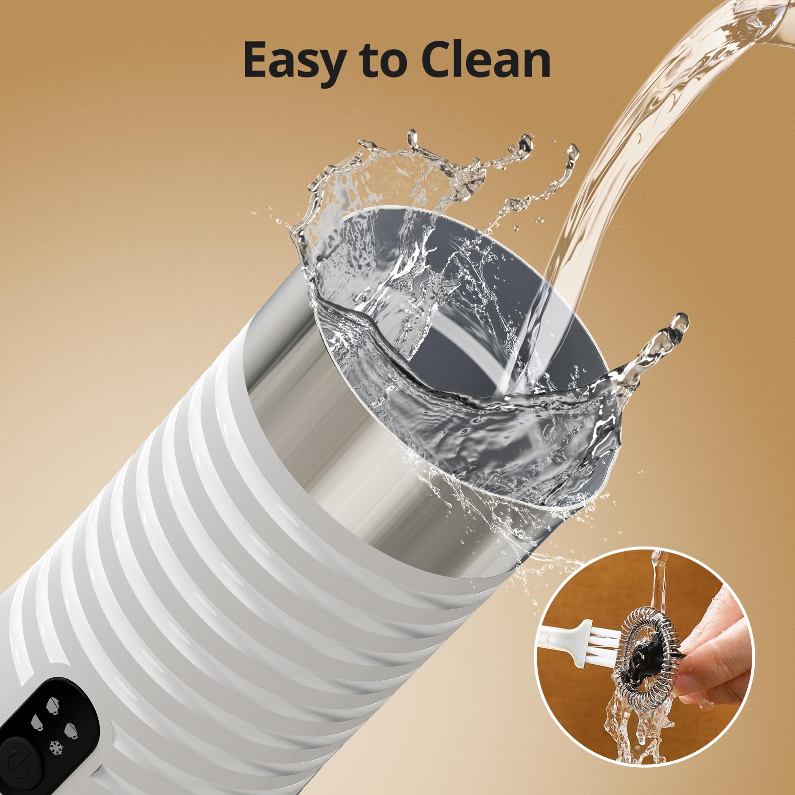 Milk Frother, 4 in 1 Electric Milk Steamer, Automatic Hot and Cold Foam Maker, Auto Shut-Off Frother for Coffee, Latte, Cappuccino (White)