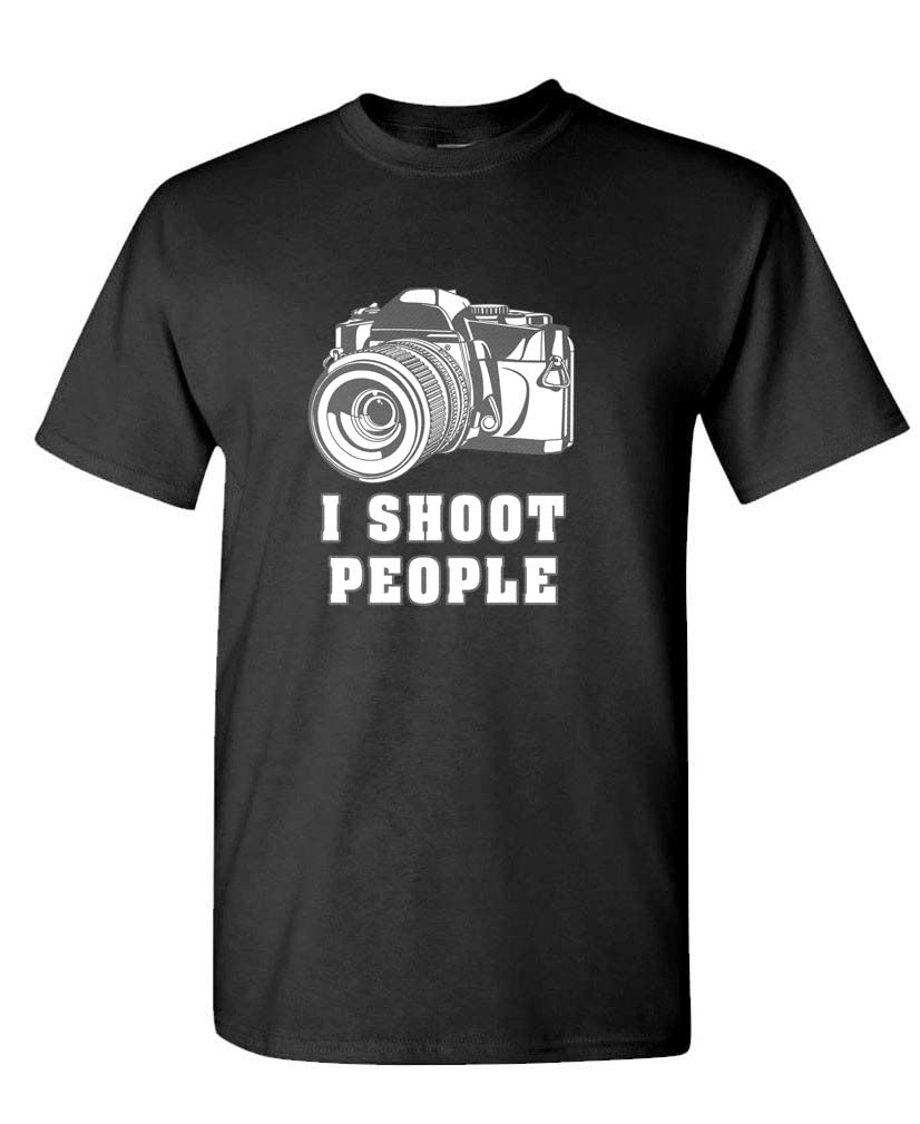 I Shoot People - Camera Photography Film Tee Shirt T-Shirt, L, Black