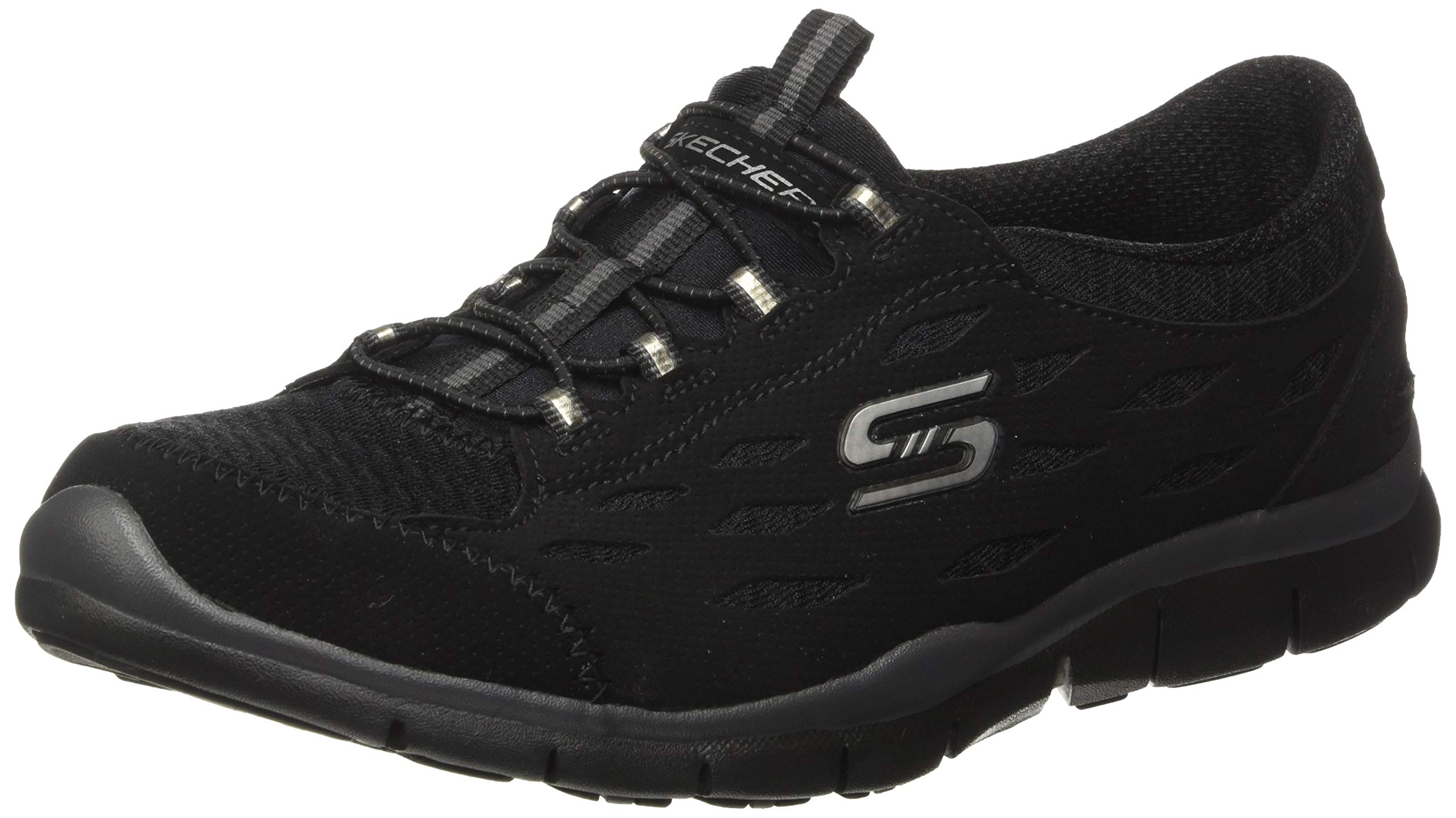 Skechers Women's Gratis Full Circle Sneaker, Black, 7.5 W US