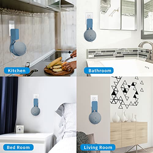 HomeMount Dot4 Generation Wall Mount - All New 4th Gen Outlet Holder, Space-Saving Accessories Built-in Cable Management Shelf (1-Pack, Blue)