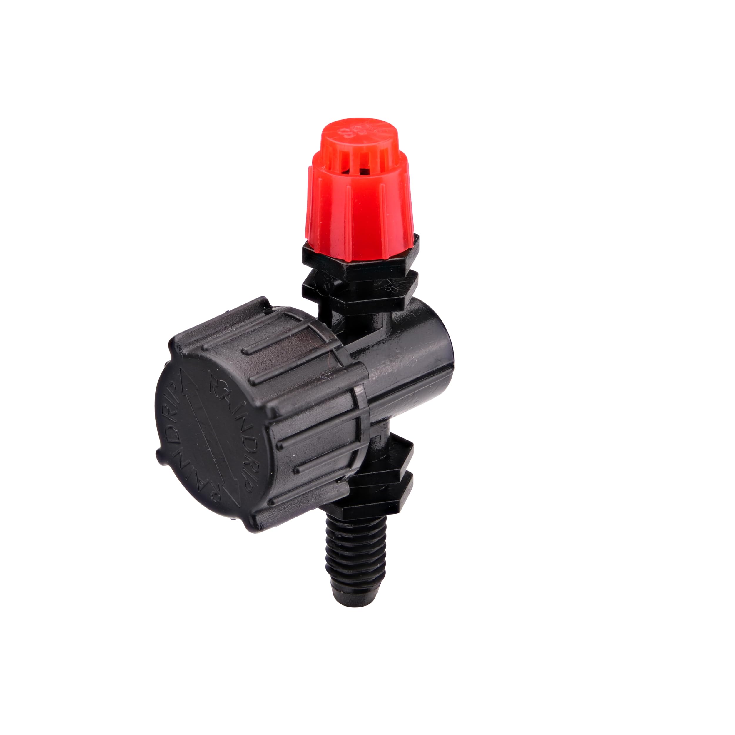 Raindrip R180CT, Adjustable Flow Micro Sprinkler, Full-Circle Pattern, Stream Spray, with 10-32 Threaded Inlet, Drip Irrigation Emitters for Drip Irrigation Gardening Systems, 5-Pack, Black with Red