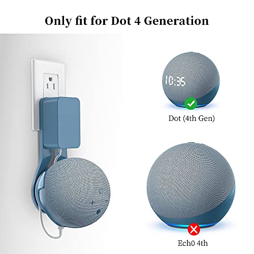 HomeMount Dot4 Generation Wall Mount - All New 4th Gen Outlet Holder, Space-Saving Accessories Built-in Cable Management Shelf (1-Pack, Blue)
